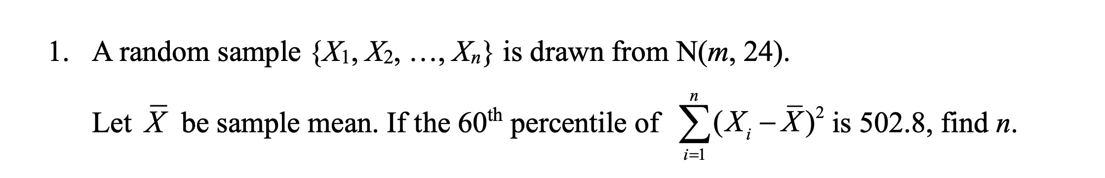 Solved A random sample {x1,x2,dots,xn} ﻿is drawn from | Chegg.com