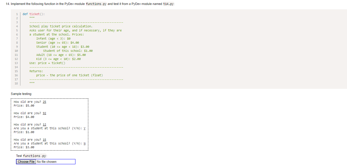 Solved 8. Implement the following function in the PyDev | Chegg.com