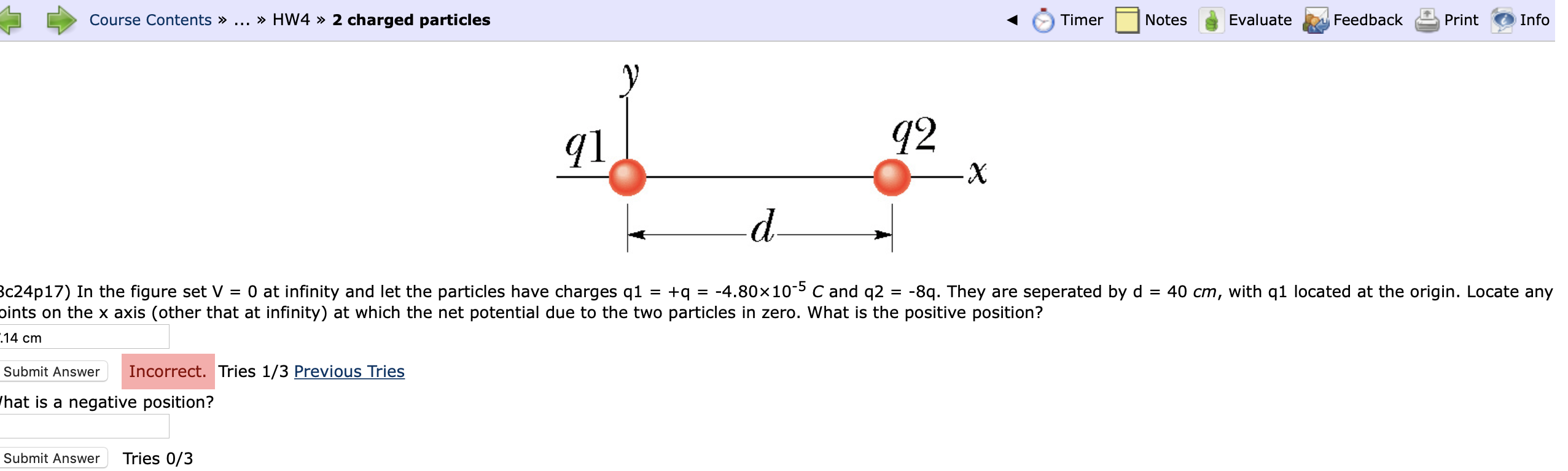 Solved Course Contents » ... » HW4 » 2 charged particles | Chegg.com