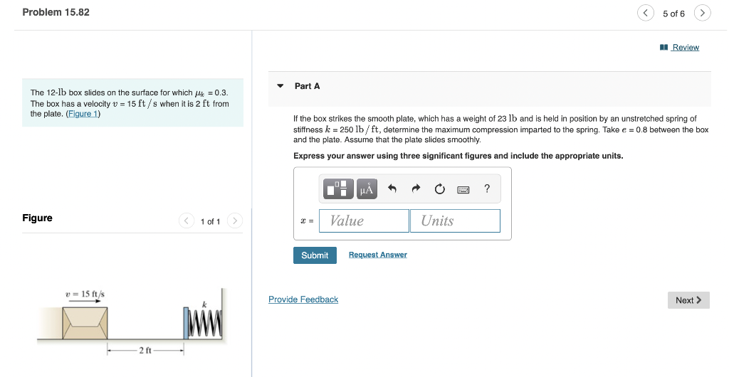 Solved Problem 15.82 5 of 6 I Review Part A The 12-1b box | Chegg.com