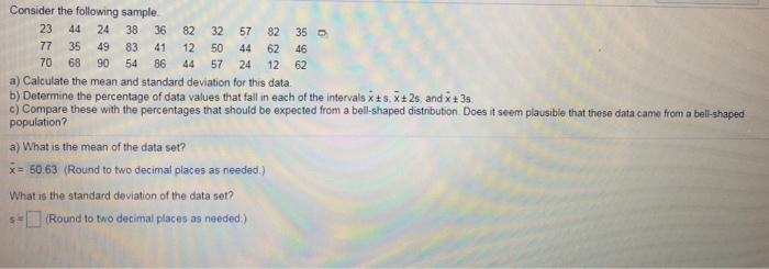 Solved Consider the following sample. 23 44 24 38 36 82 32 | Chegg.com