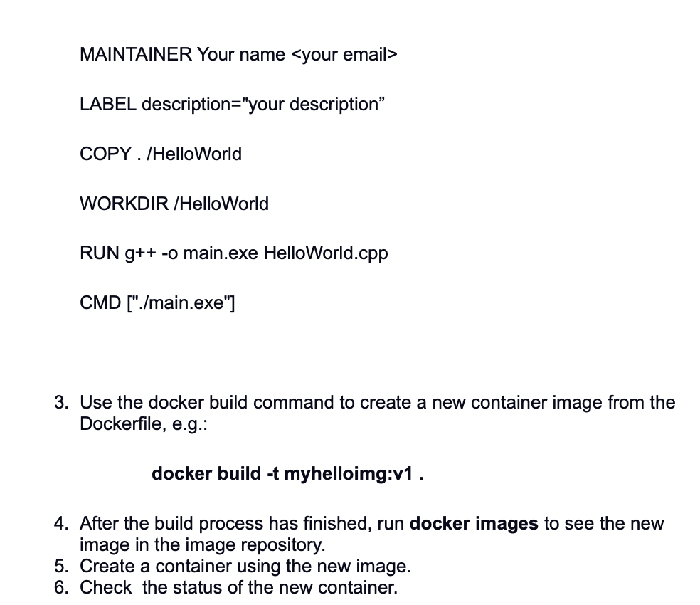 Solved Using C++ please help solve this Docker Exercise. As | Chegg.com