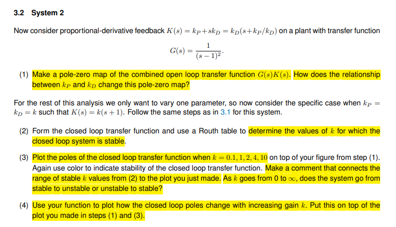 Solved 3 Stability through Dynamic Pole-Zero Maps Recall | Chegg.com