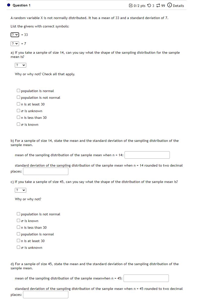 Solved =7 a) If you take a sample of size 14 , can you say | Chegg.com