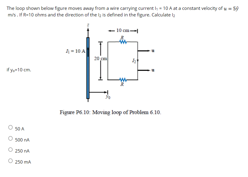 Solved The loop shown below figure moves away from a wire | Chegg.com