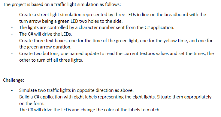The project is based on a traffic light simulation as | Chegg.com