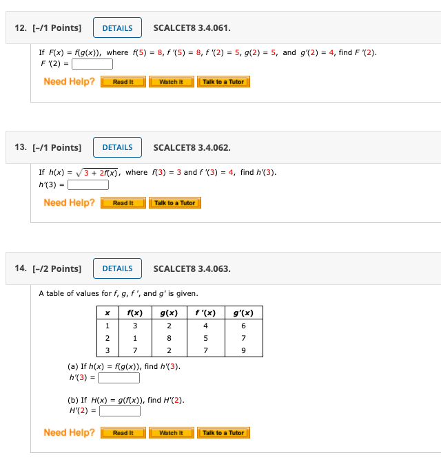 Solved 12. [-/1 Points) DETAILS SCALCET8 3.4.061. If F(x) = | Chegg.com