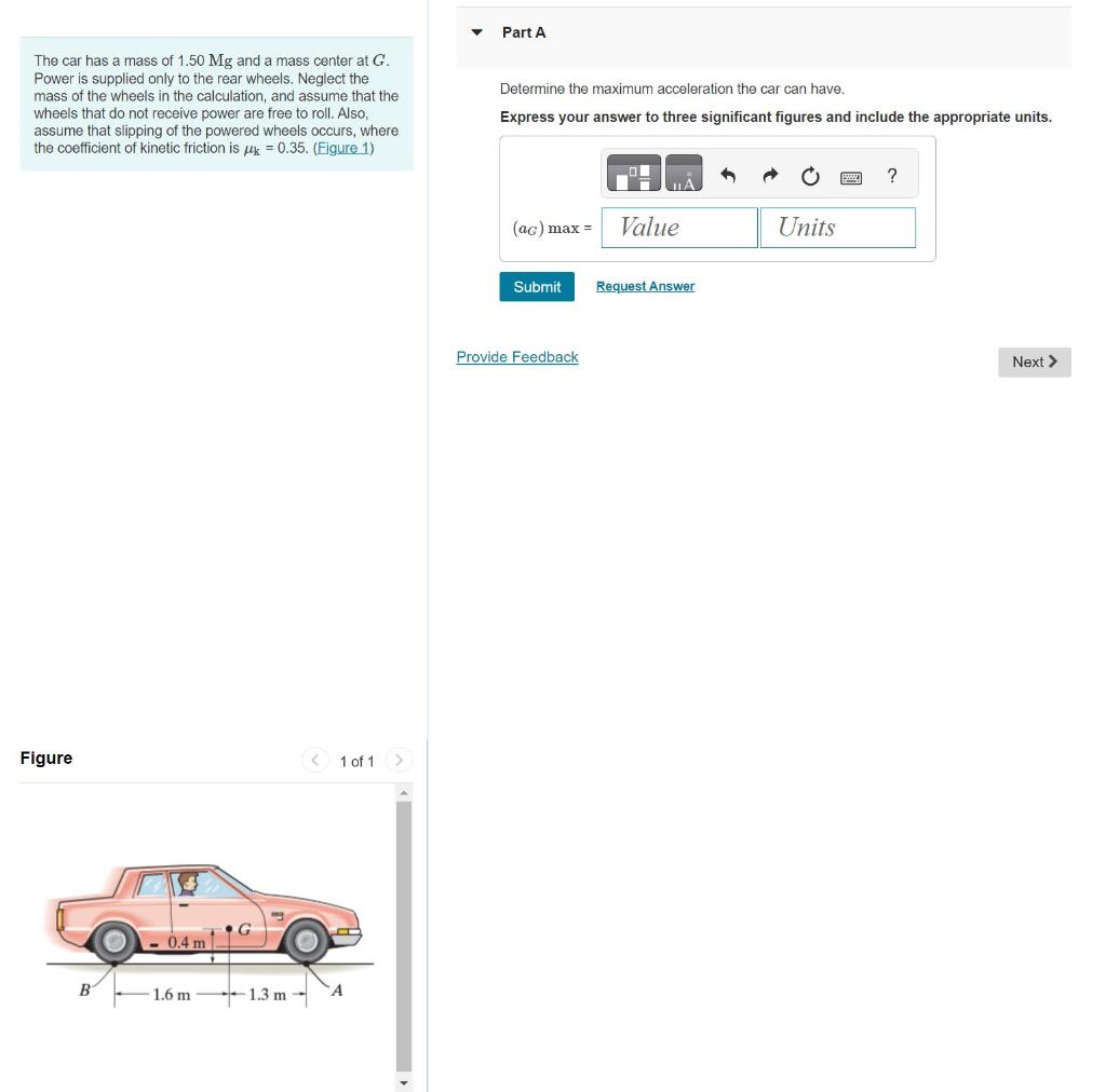 Solved The car has a mass of 1.50Mg and a mass center at G. | Chegg.com