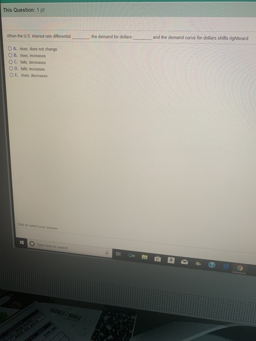 Solved When the U.S. interest rate differential ___, the | Chegg.com