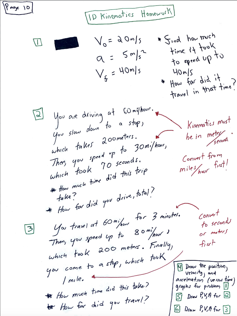 Solved ID Kinematics Homework 1 V0=20 m/sa=5 m/s2 Find how | Chegg.com