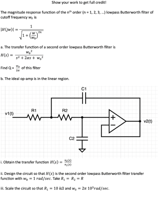 Solved The magnitude response function of the nth order | Chegg.com