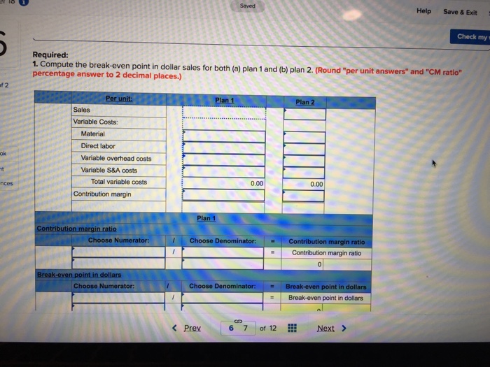 Solved Saved Help Save& Exit Check my Required information | Chegg.com