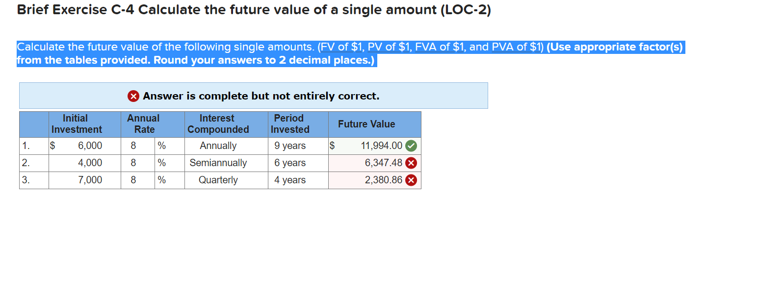Solved Brief Exercise C-4 Calculate the future value of a | Chegg.com