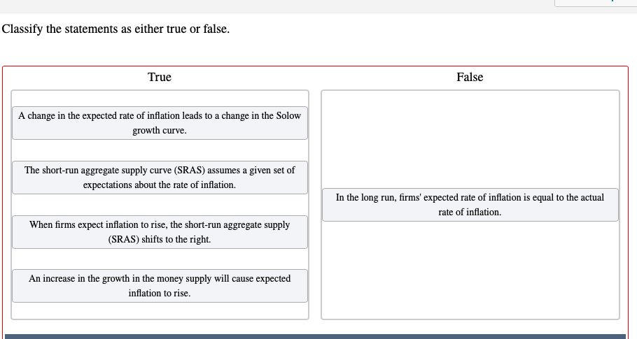 Solved Classify the statements as either true or false. True | Chegg.com