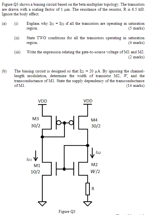Solved Figure Q3 shows a biasing circuit based on the beta | Chegg.com