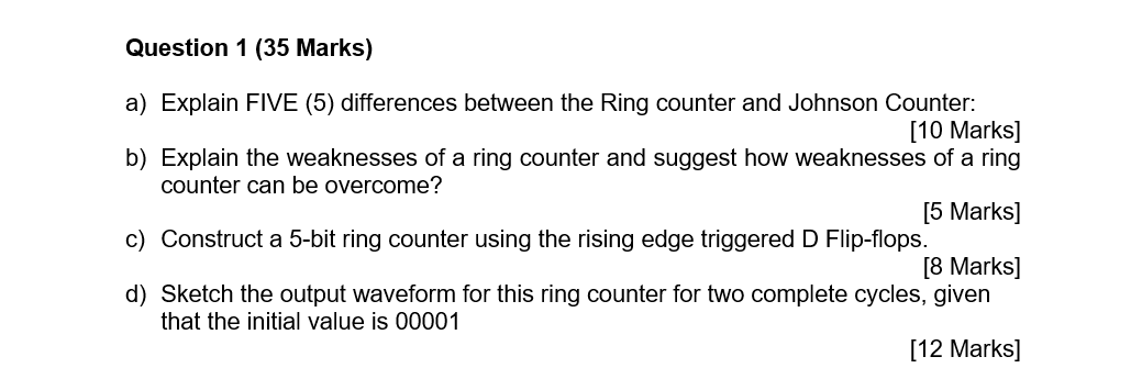 Solved a) Explain FIVE (5) differences between the Ring | Chegg.com