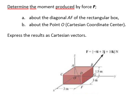 Solved Determine the moment produced by force F; a. about | Chegg.com