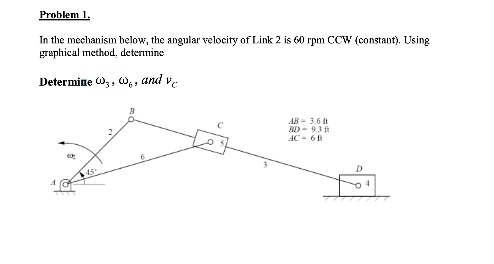 Solved Problem 1. In the mechanism below, the angular | Chegg.com