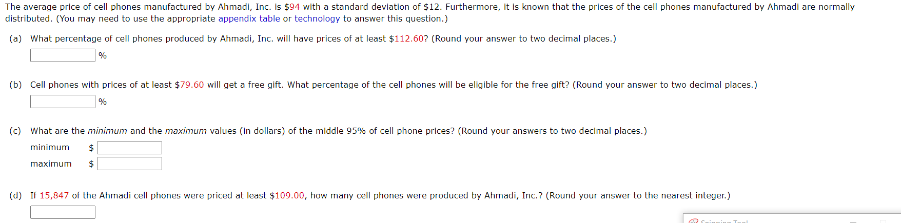 Solved distributed. (You may need to use the appropriate | Chegg.com