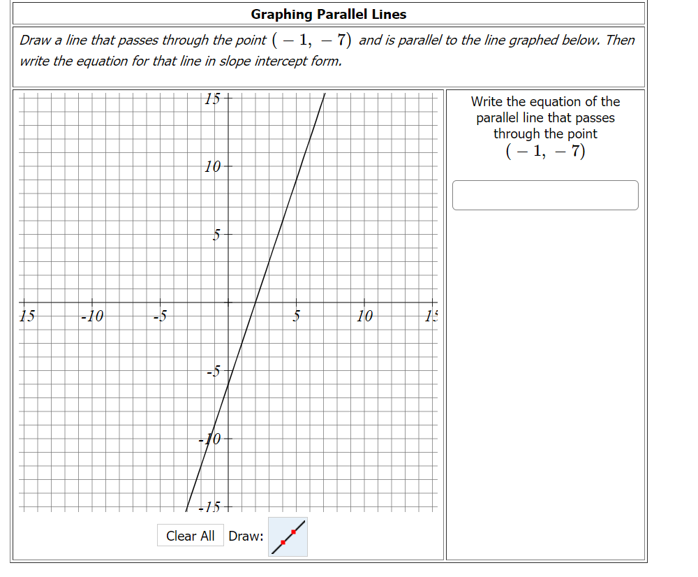 Solved Graphing Parallel Lines Draw a line that passes | Chegg.com ...