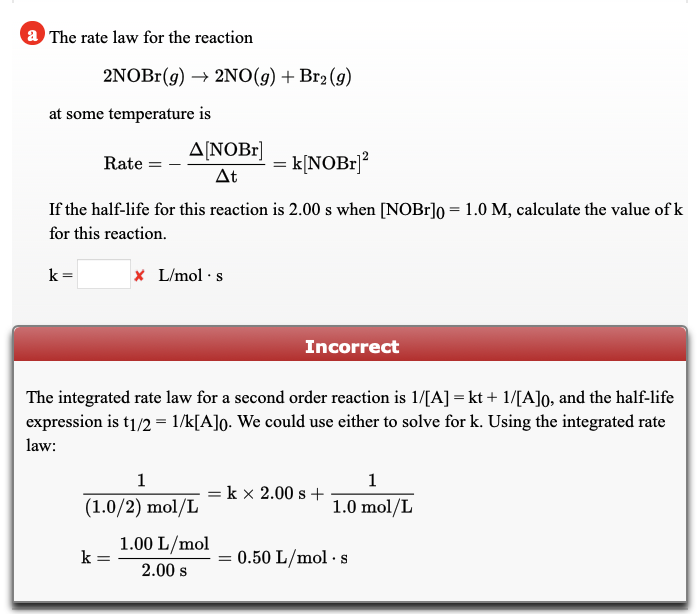 Solved The rate law for the reaction 2NOBr(g) -2NO(g) + | Chegg.com