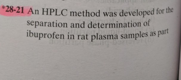 Solved *28-21 An HPLC method was developed for the | Chegg.com