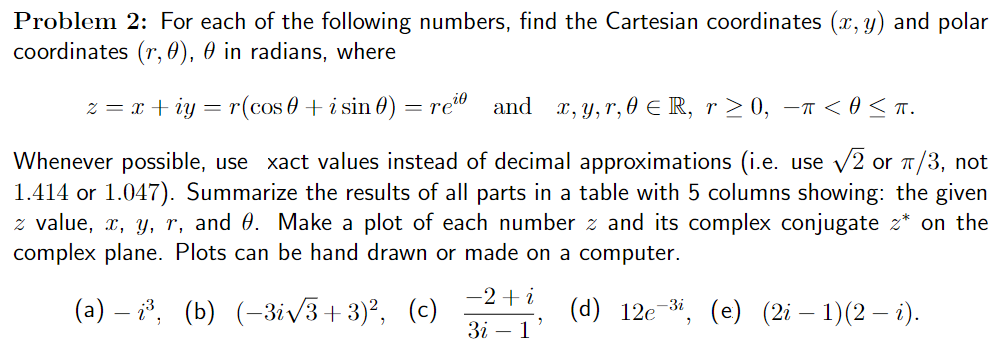 Solved Problem 2: For each of the following numbers, find | Chegg.com