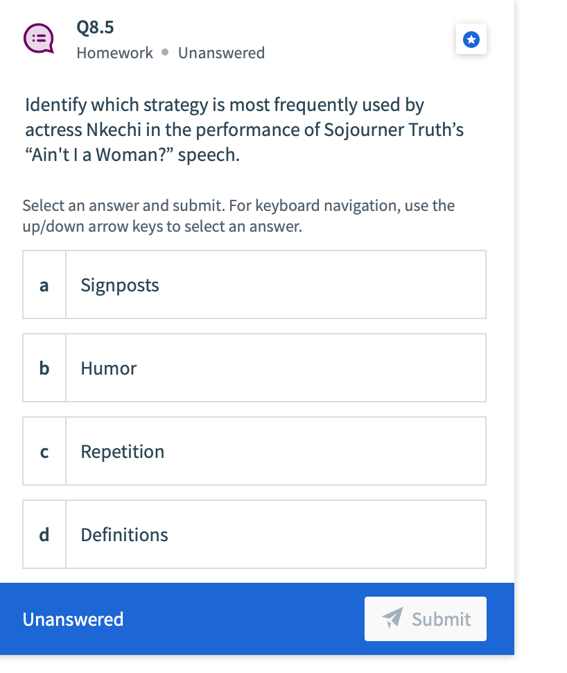 Solved Q8.5 Homework. Unanswered Identify which strategy is | Chegg.com