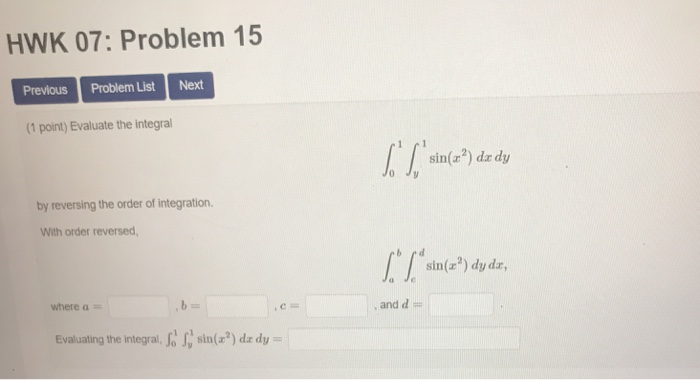 Solved HWK 07: Problem 14 Previous Problem List Next 1 | Chegg.com