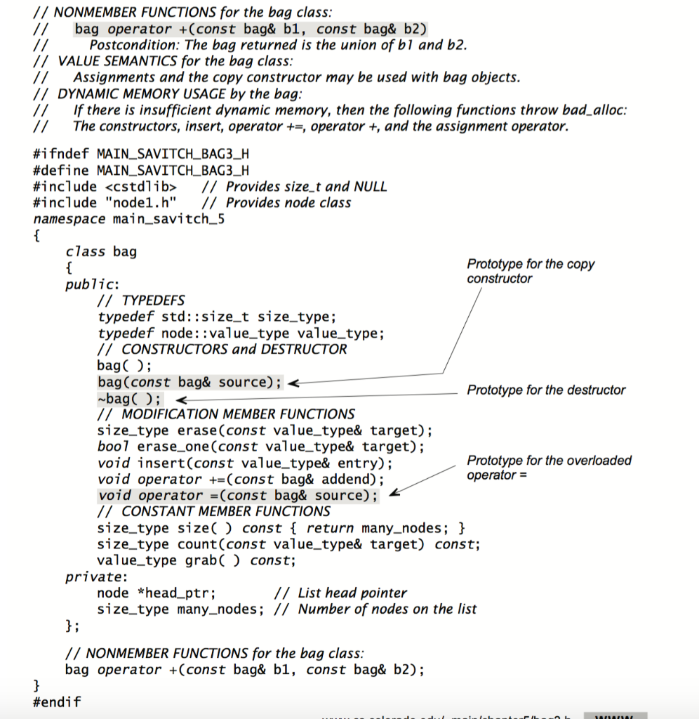 Solved Given is a bag class in which the items in the bag | Chegg.com