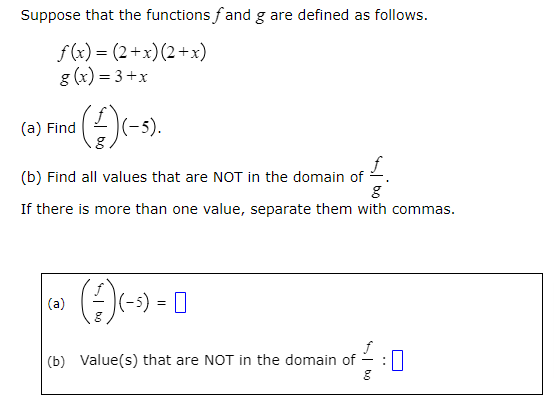 Solved Suppose that the functions f and g are defined as | Chegg.com