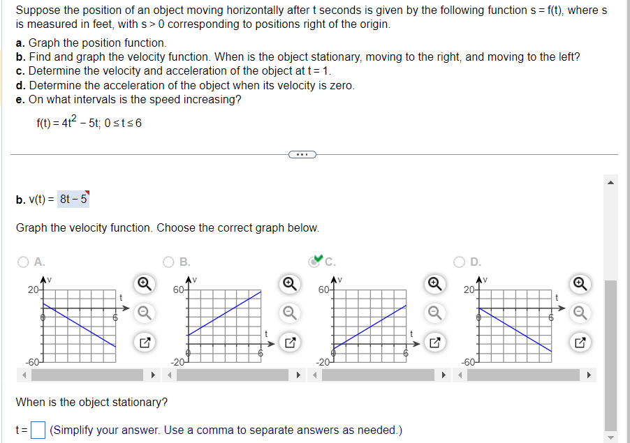 Solved Suppose the position of an object moving horizontally | Chegg.com