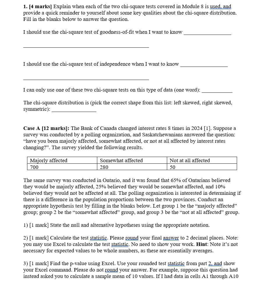 Solved 1. [4 ﻿marks] ﻿Explain when each of the two | Chegg.com