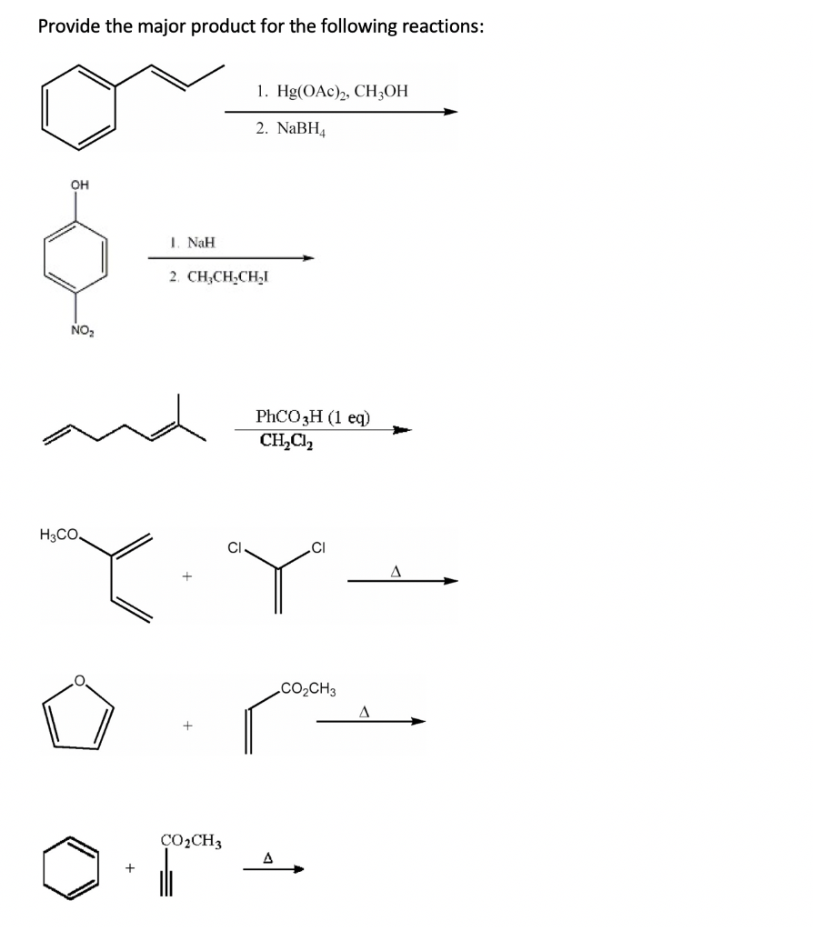 Solved Provide the major product for the following | Chegg.com
