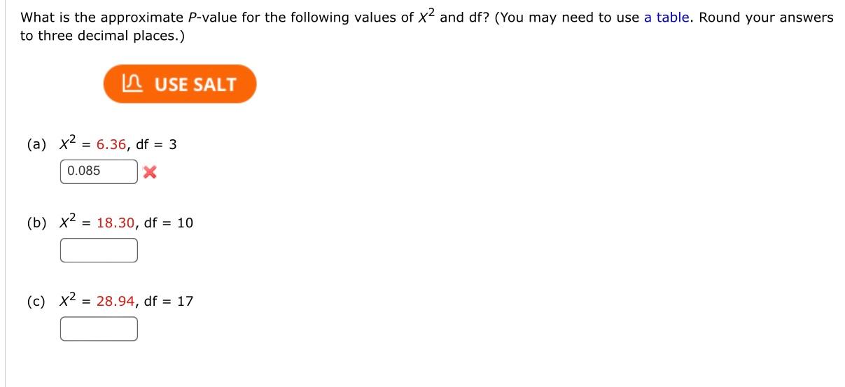 Solved What is the approximate P-value for the following | Chegg.com