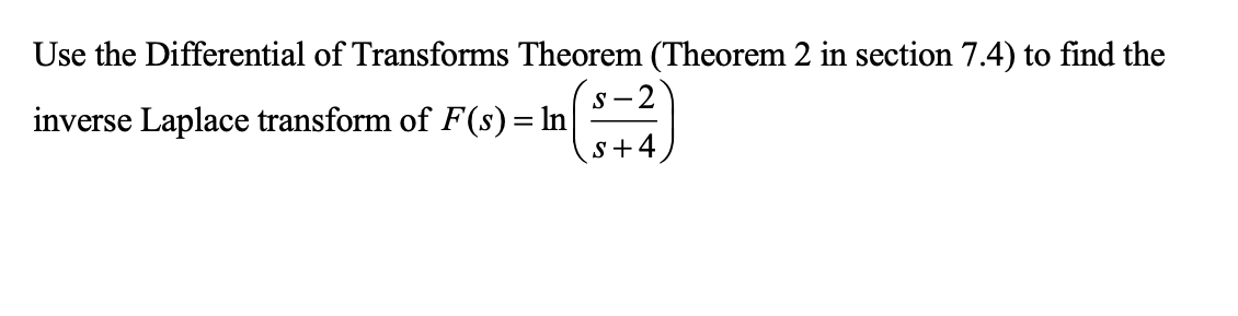 Solved Use the Differential of Transforms Theorem (Theorem 2 | Chegg.com