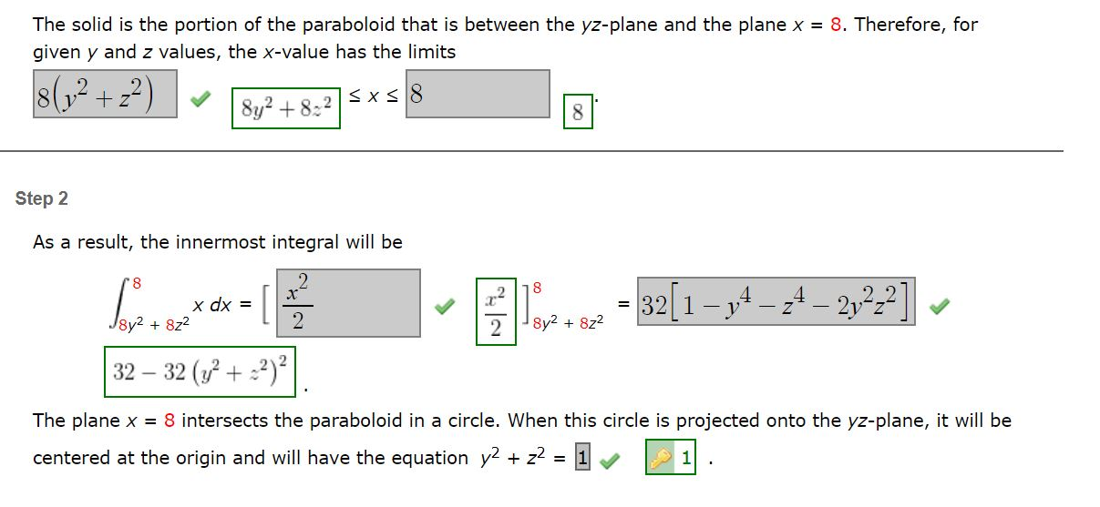 Solved Tutorial Exercise Evaluate the triple integral. 1 x | Chegg.com