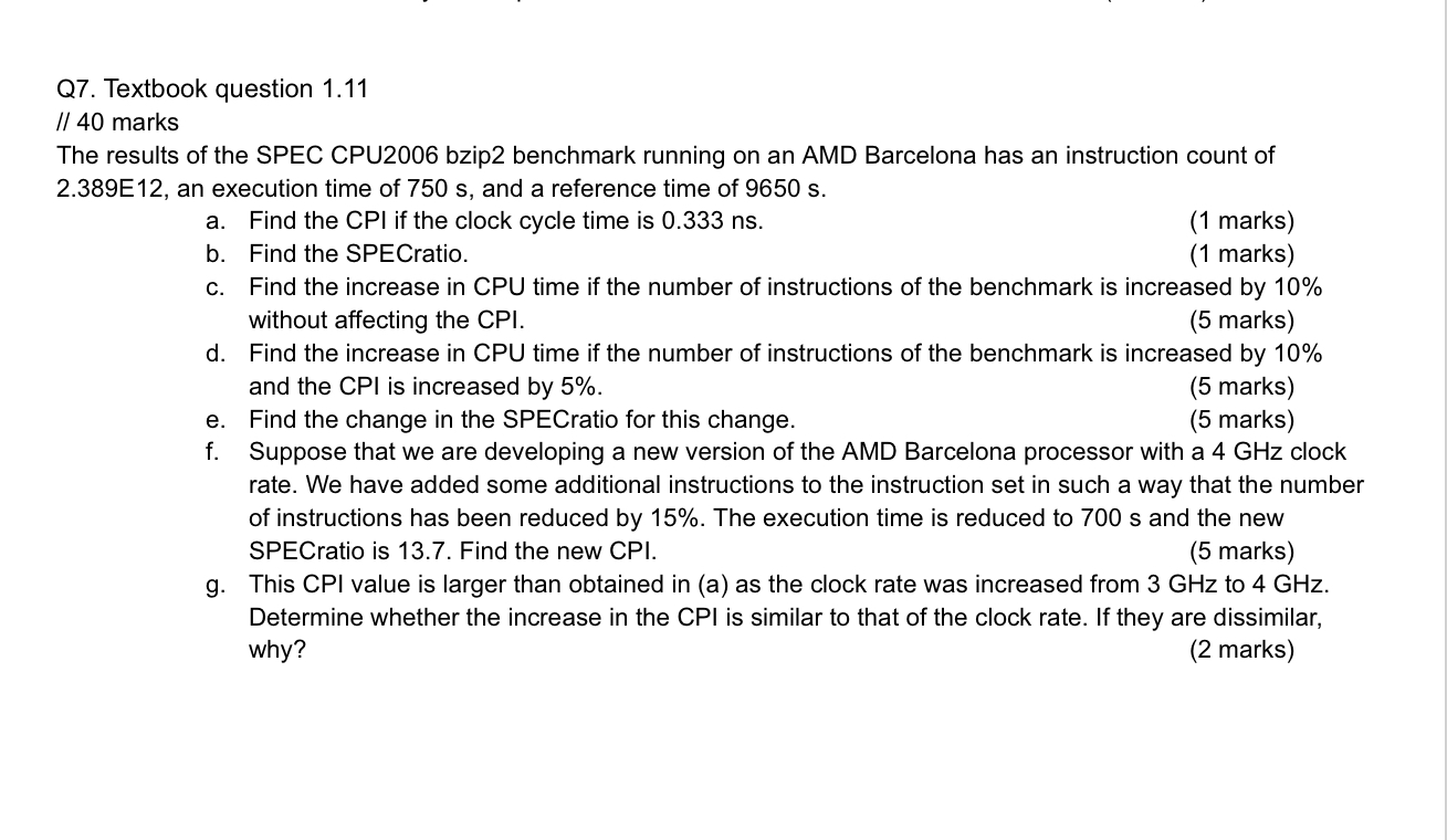 Solved Q7. Textbook question 1.11 // 40 marks The results of | Chegg.com