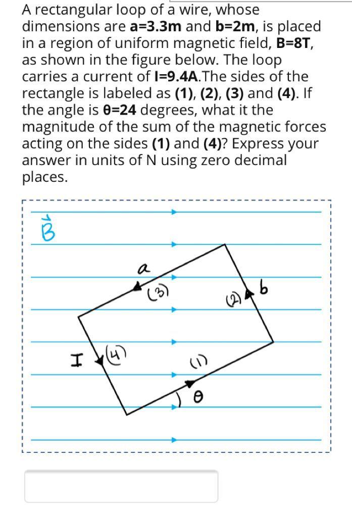 Solved A rectangular loop of a wire, whose dimensions are | Chegg.com