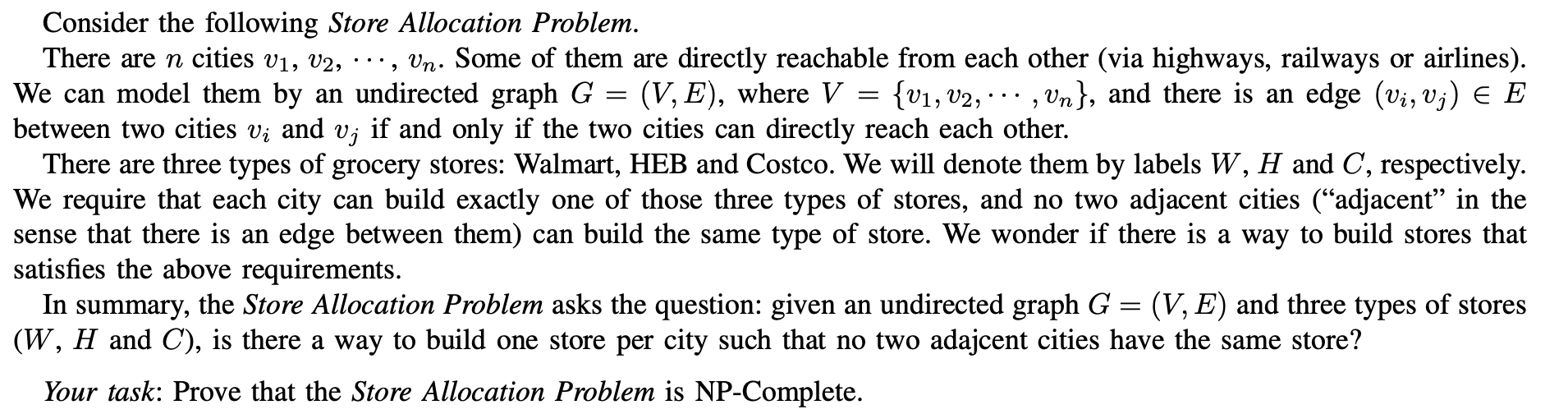Solved Consider the following Store Allocation Problem.There | Chegg.com
