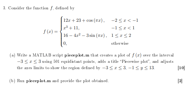 Solved 3. Consider the function f, defined by f(x) = 12x + | Chegg.com