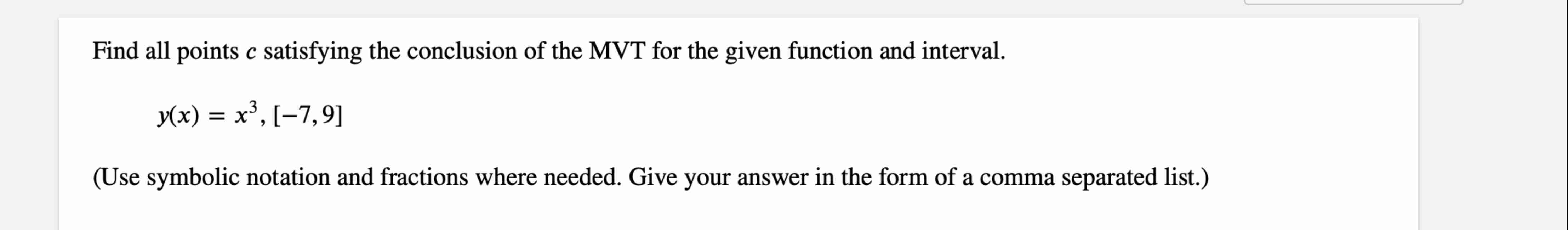 Solved Find all points c ﻿satisfying the conclusion of ﻿the | Chegg.com