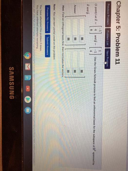 Solved Chapter 5: Problem 11 Previous ProblemProblem List | Chegg.com