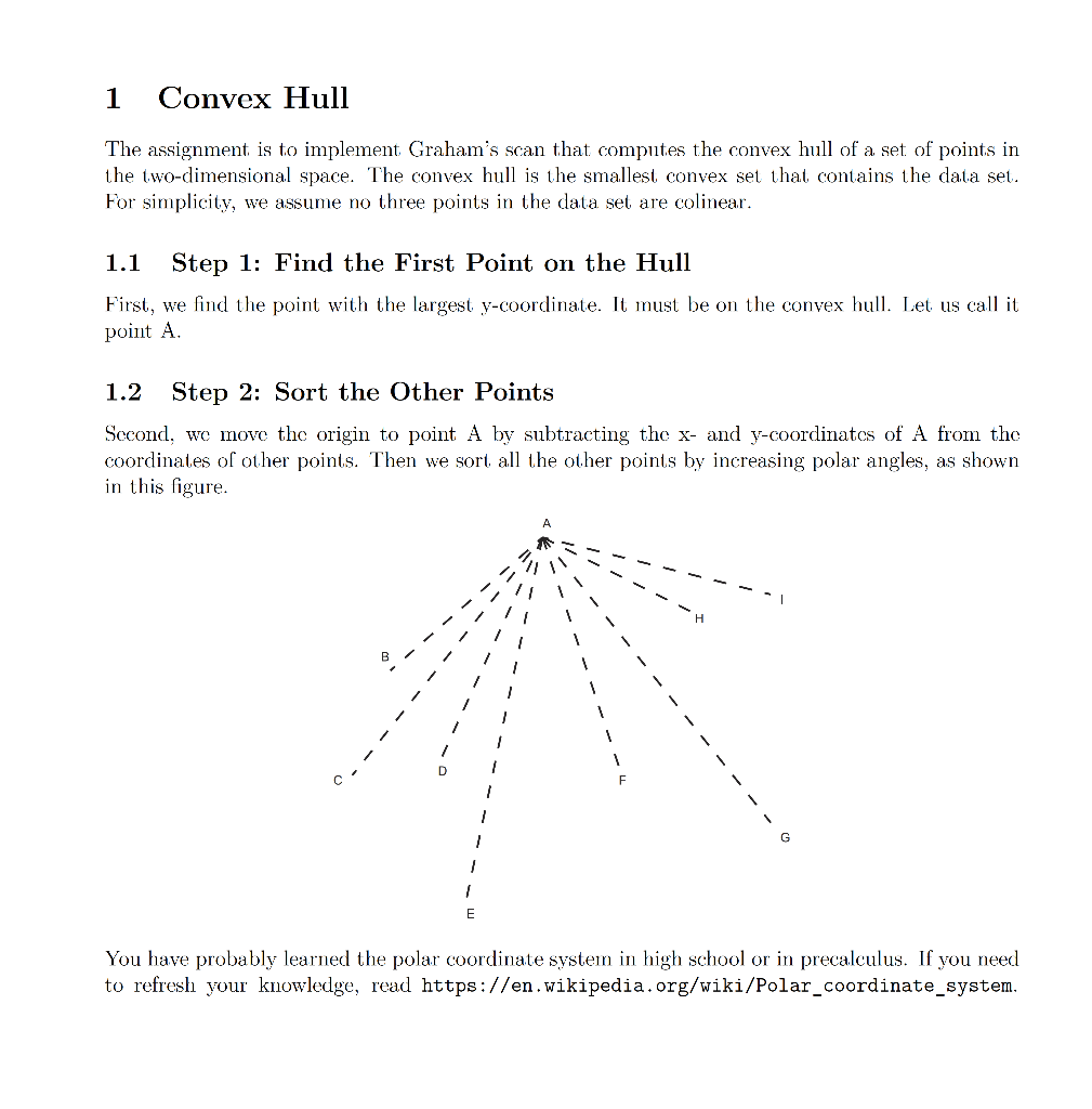 1 Convex Hull The Assignment Is To Implement Grahams 
