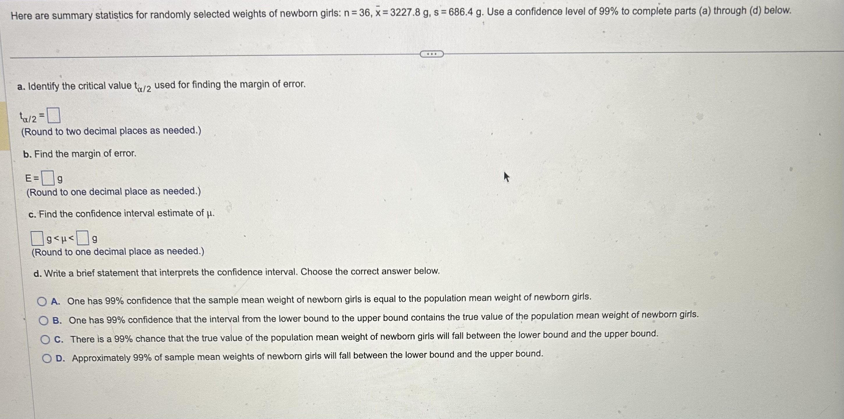 Solved Here are summary statistics for randomly selected | Chegg.com