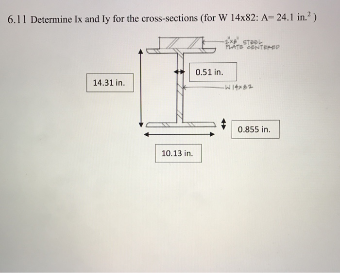 Solved 6 11 Determine Lx And Ly For The Cross Sections For