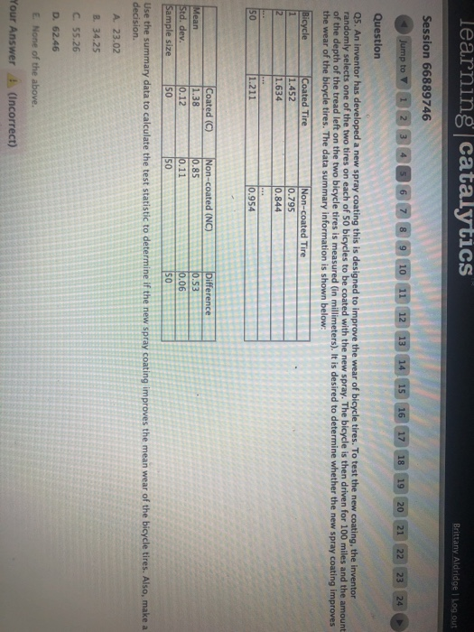 Solved learning catalytics Brittany Aldridge I Log .out | Chegg.com