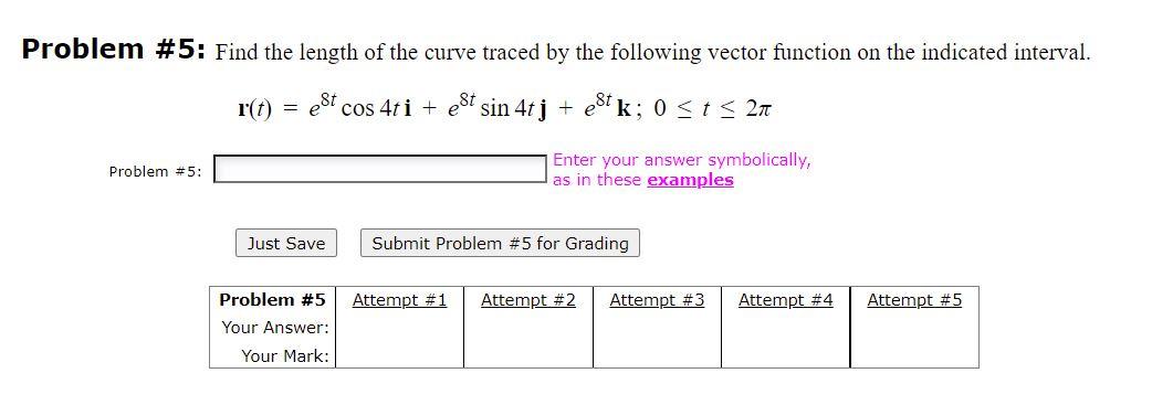 Solved Problem #5: Find the length of the curve traced by | Chegg.com