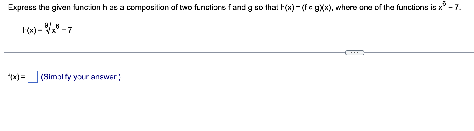 Solved Express the given function h as a composition of two | Chegg.com