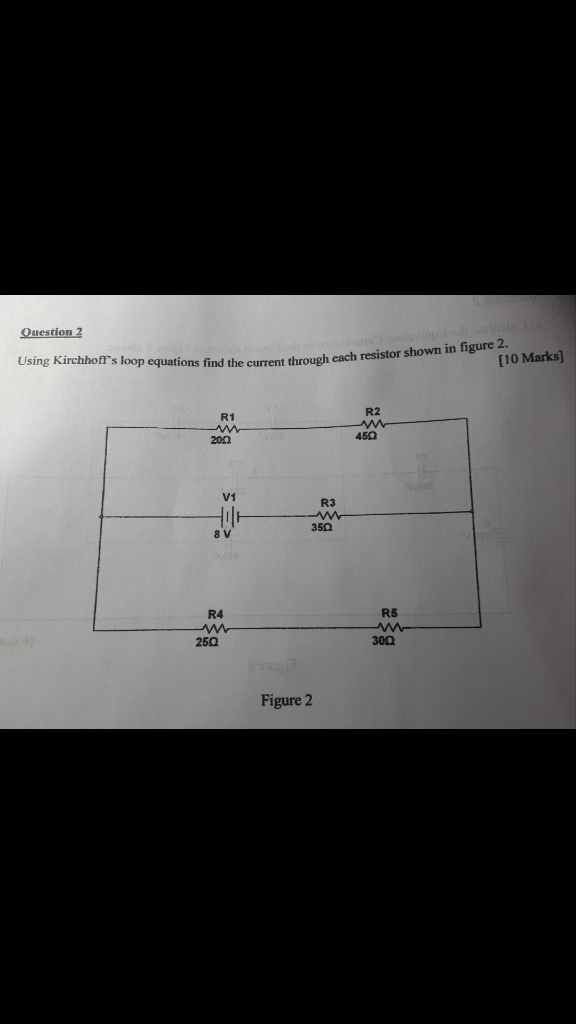 Solved Question 2 Using Kirchhoff's loop equations find the | Chegg.com